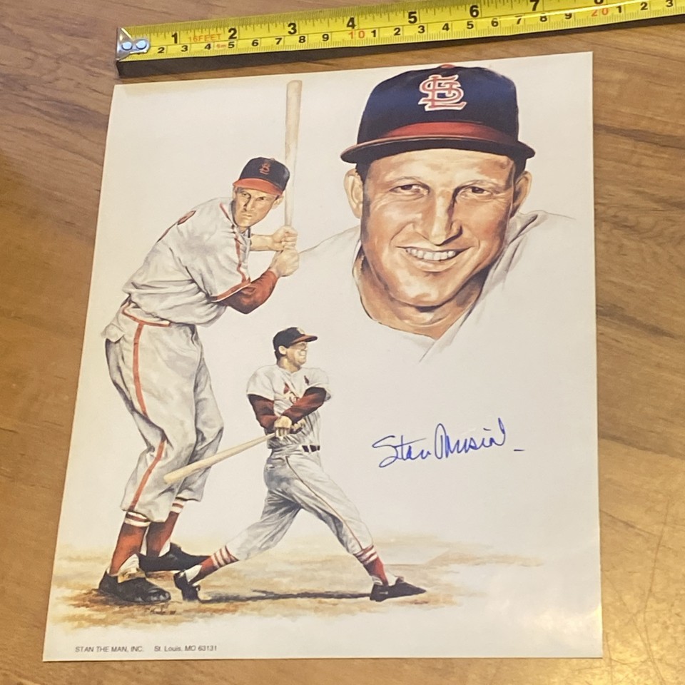 STAN MUSIAL Hand Signed Autographed 8x10 Lithograph? ST. LOUIS ...