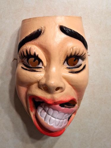 Vintage Halloween Plastic Mask Van Dam Creepy Face Teeth 1950s Made in ...