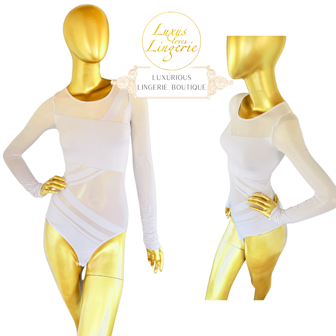 Illusion String Body By Wolford S Small White Transparent Long Sleeve ...