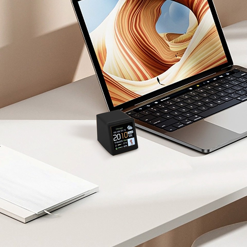 Mini Desktop Clock WIFI Weather Clock 1.5Inch Screen Temperature ...