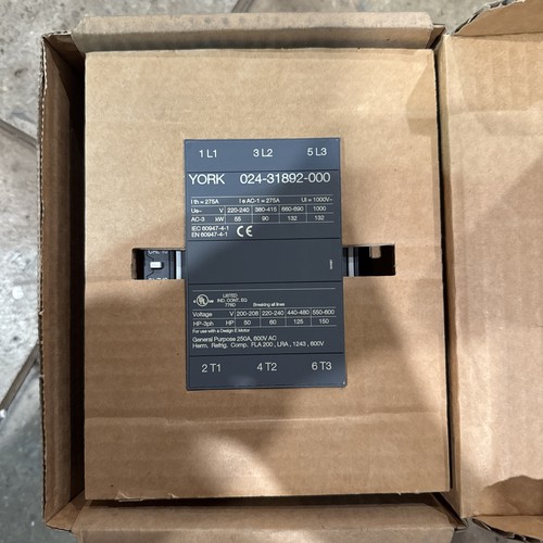 YORK ABB CONTACTOR # 024-31892-000 250 AMP 600V 3 PHASE 110-120V Coil ...