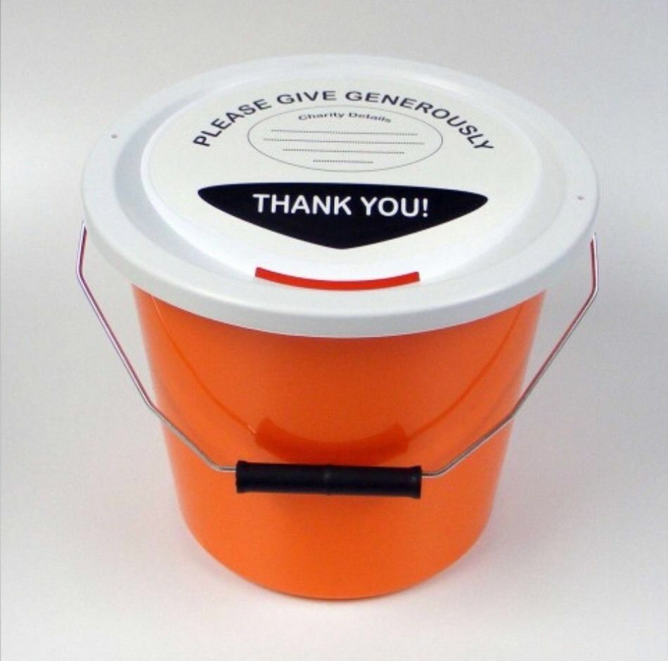 New pack of 3 charity street collection fundraising Donations buckets ...