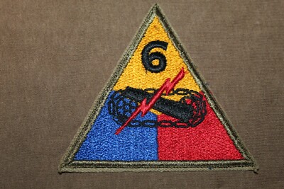 Original WW2 U.S. Army 6th Armored (Tankers) Division Triangle Uniform ...