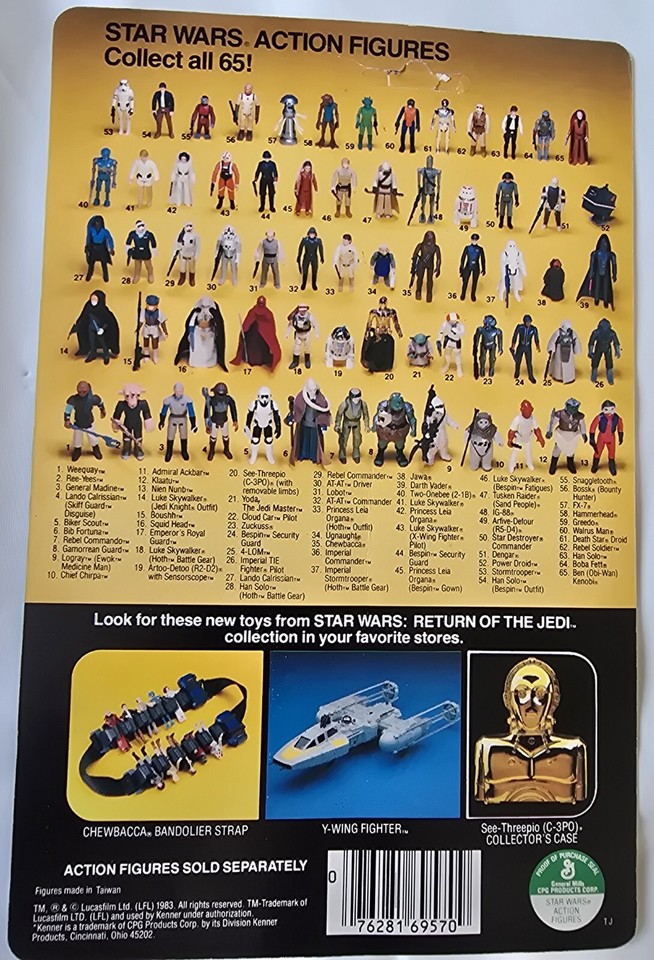 Vintage Star Wars Kenner Rebel Commando Card Back 1983 Return Of The ...