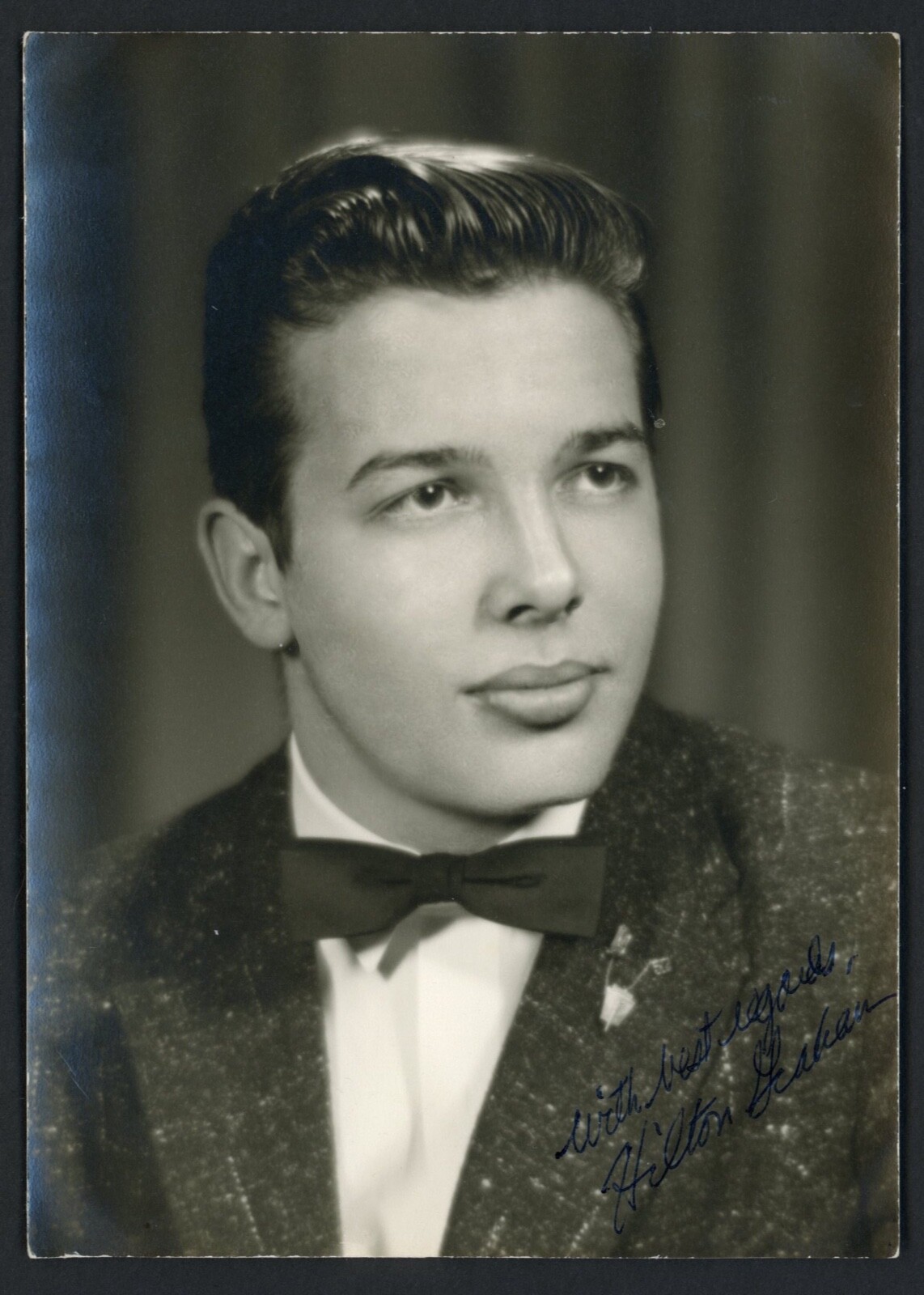Handsome Square Jawed Young Man Teen Dreamboat Portrait Photo 1950s Bow ...