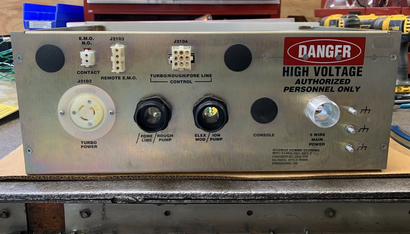 Marway MPD 41863-001 Power Distribution Unit 120/208 VAC 3Ø 25A/Ø 50-60 ...
