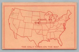 Wallace Nebraska "Only Town on the Map" Antique Postcard Lincoln County ...