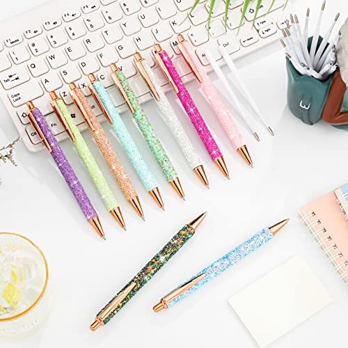 30 Pcs Fancy Pens for Women Set 10 Pretty Cute Sparkly Pens Glitter ...