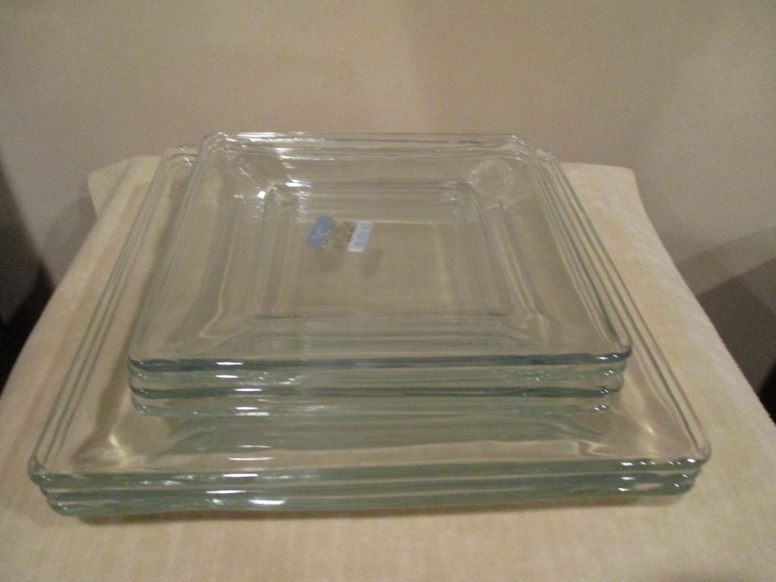 Libbey Crisa Square Glass 7.75" Salad and 10" Dinner Plates (7pc) | eBay