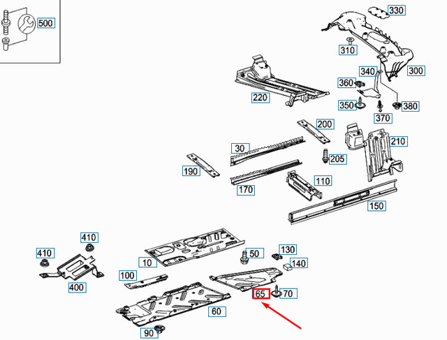 OEM MERCEDES-BENZ B W246 MAIN FLOOR RIGHT COVER SUBSTRUCTURE ...