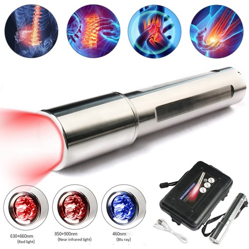 5 LEDs Red Light Chargeable Therapy Infrared Torch For Pain Relief ...