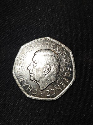 King Charles III UNCROWNED 50p 4 Shield Coin | eBay UK