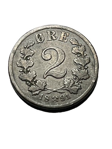 1891 NORWAY 2 ORE BRONZE COIN VF-EX | eBay