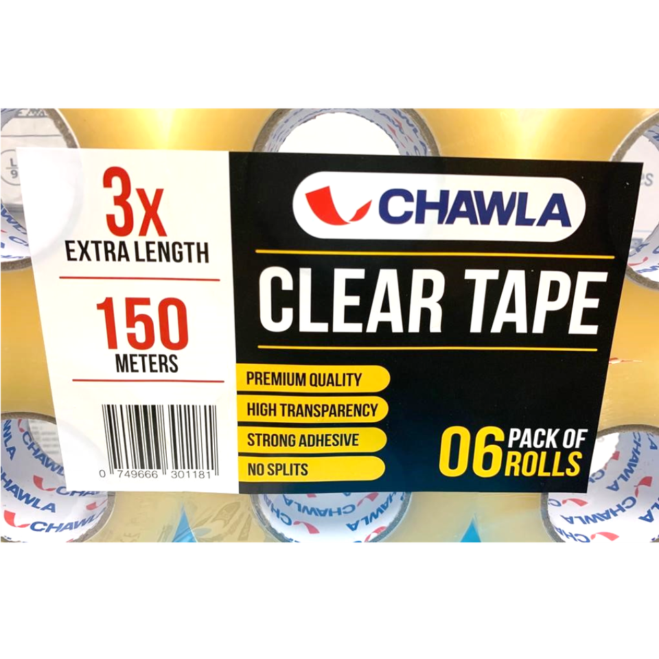 Packing Tapes Tape Rolls Extra Long Clear Strong parcels 48mm x 150m 3x ...