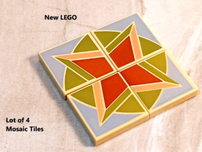 New LEGO Mosaic Tile Star Sand Blue Tan Terra Cotta BEAUTIFUL Lot of 4 ...