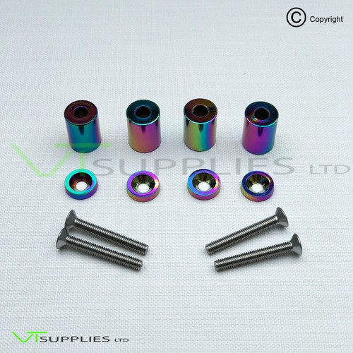 Neo Chrome Car Bonnet Spacers Aluminium Universal Hood Riser Kit Drift ...