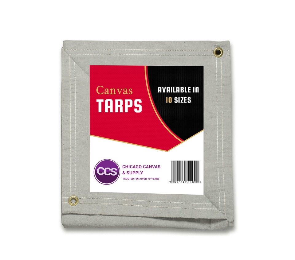 Chicago Canvas & Supply 16 oz Heavy Duty Canvas Tarp (10 feet x 14 feet ...