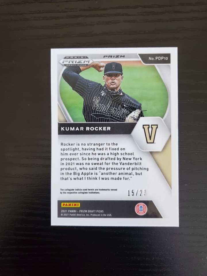 Kumar Rocker - 2021 Panini Prizm Draft Picks PDP10 - BURGUNDY CRACKED ...