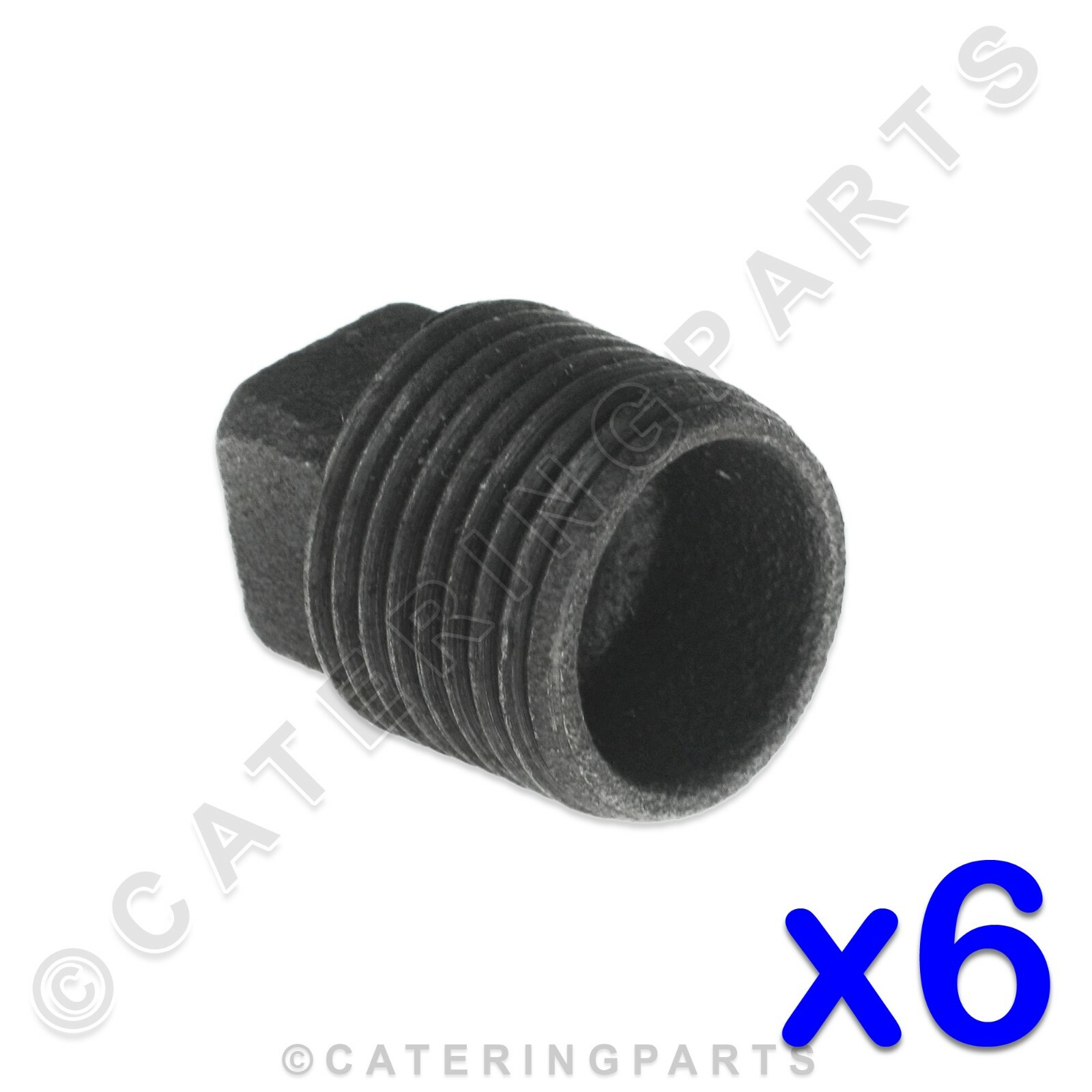 PACK OF 6 BLANKING PLUGS 1/2" BSP MALE BLACK IRON PIPE BLANK OFF GAS ...