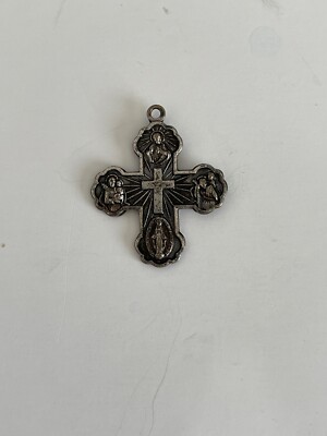 Vintage Catholic 5 Way Cross Silver Tone Religious Medal “I Am Catholic ...