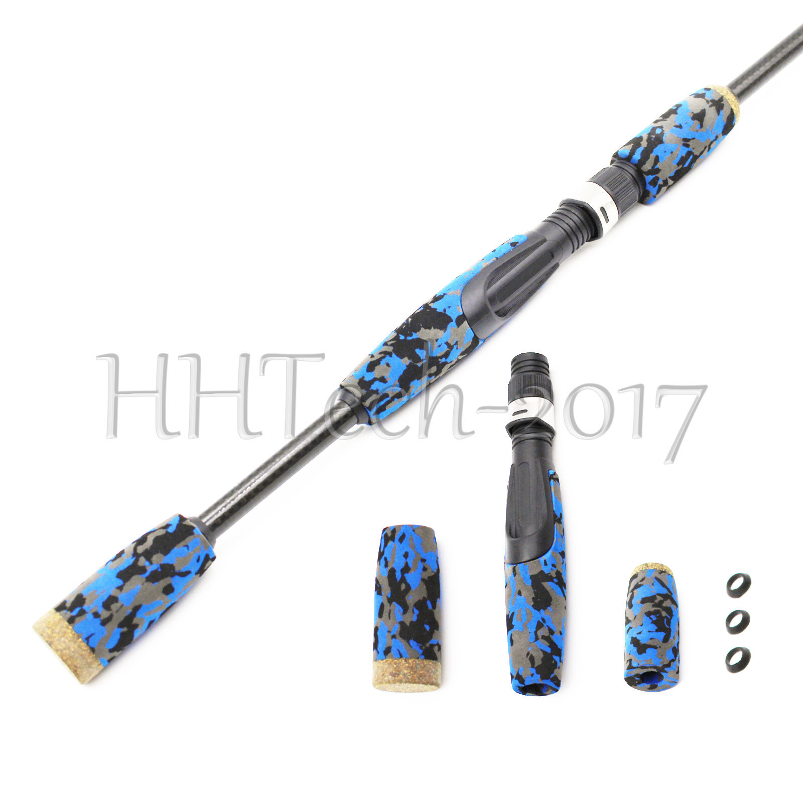 Blue CAMO Rod Handle Spinning Fishing Rod with 16# IPS Similar Reel ...