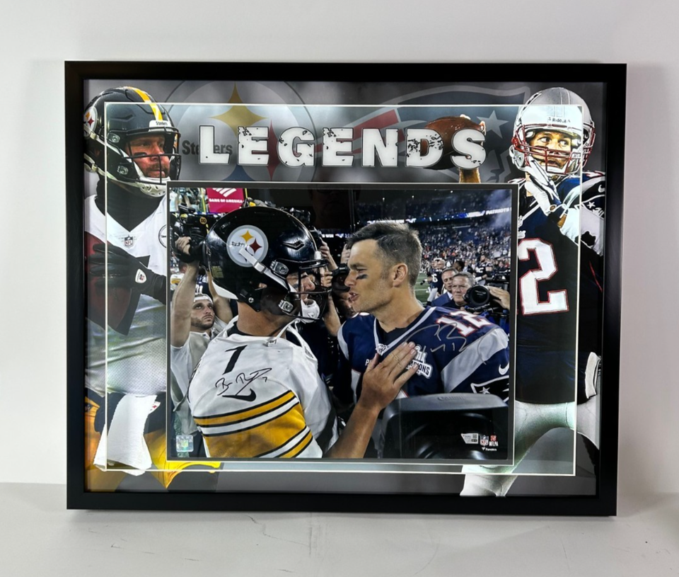 Tom Brady & Ben Roethlisberger Dual Autographed "Legends" 16x20 LED ...