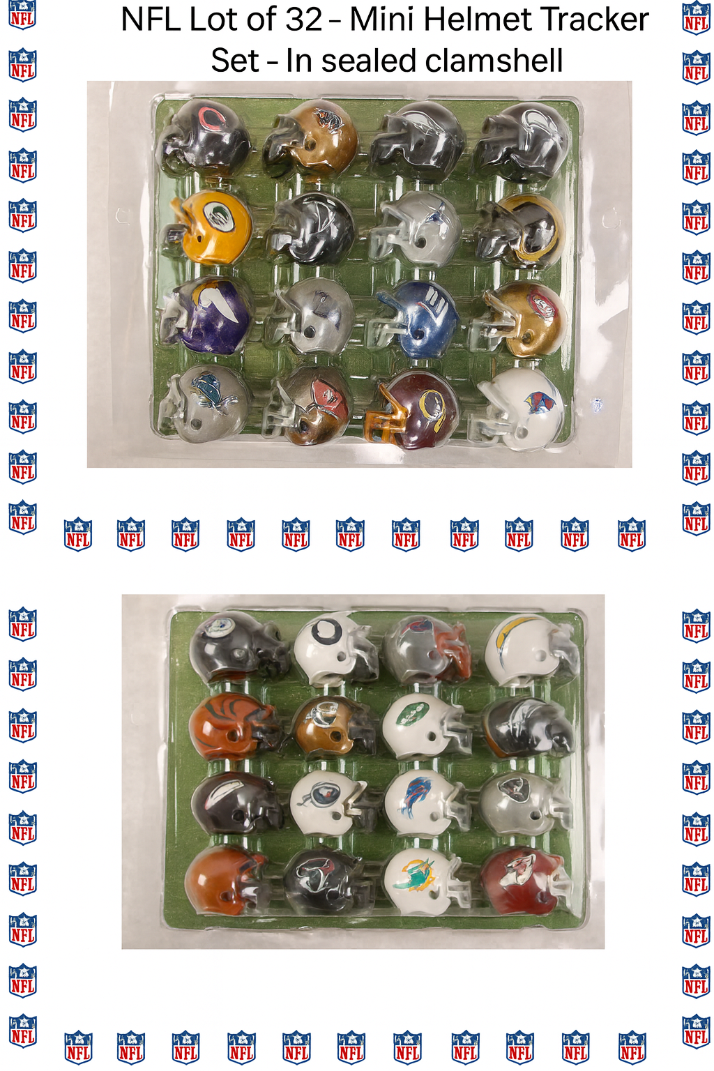 NFL Lot of 32 – Mini Helmet Tracker Set – In Sealed Clamshell 2025 | eBay