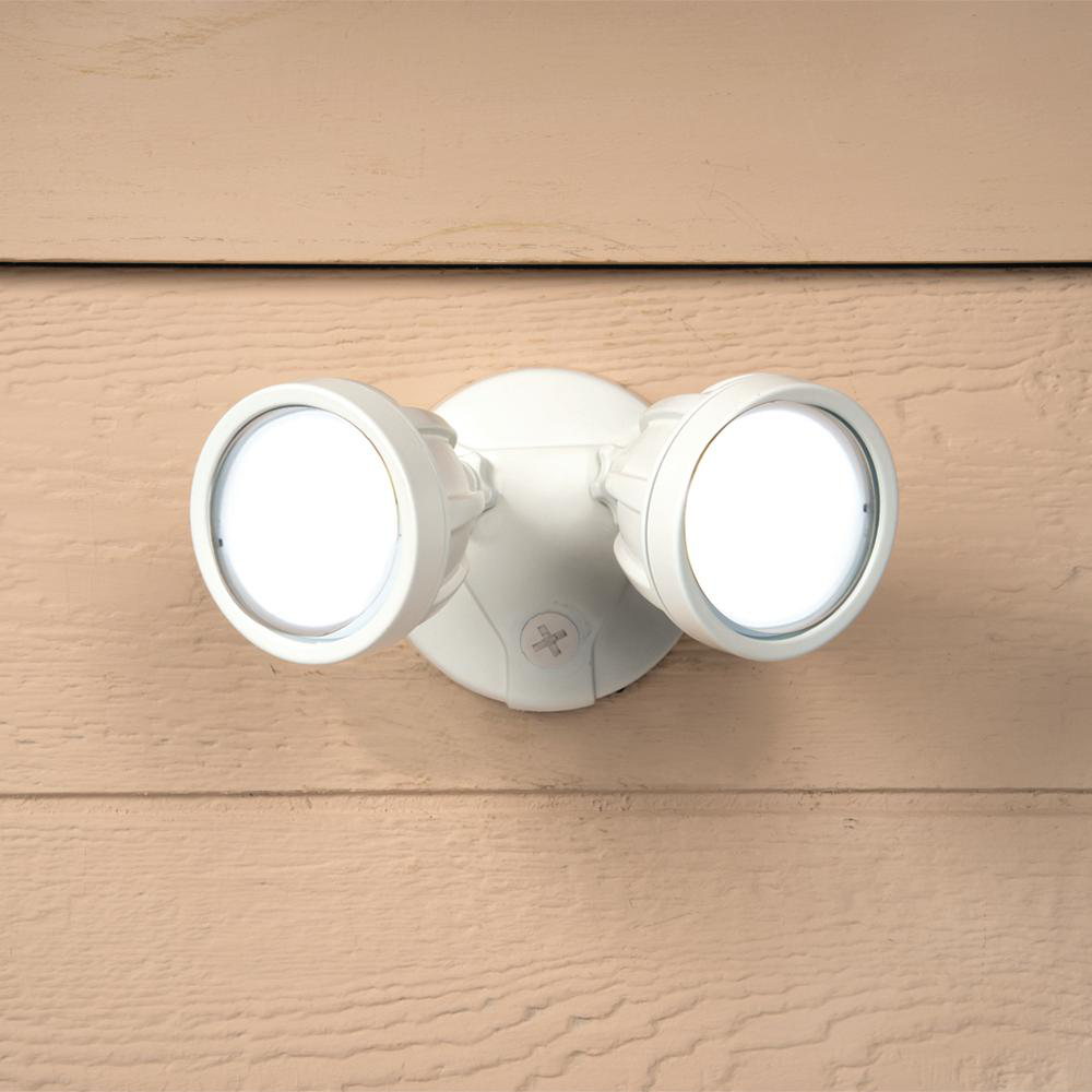 Halo Twin-Head White Integrated LED Motion Activated Flood Light (2 ...