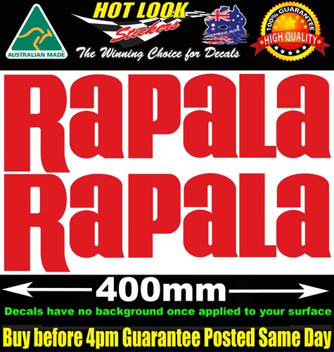 Rapala Decals x2 HUGE 400mm Wide stickers for boat fishing tackle box ...