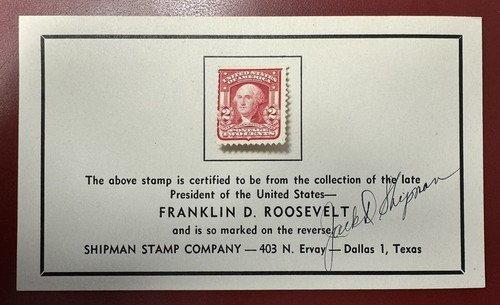 Stamps from the Franklin D. Roosevelt Collection, Shipman/H.R. Harmer ...