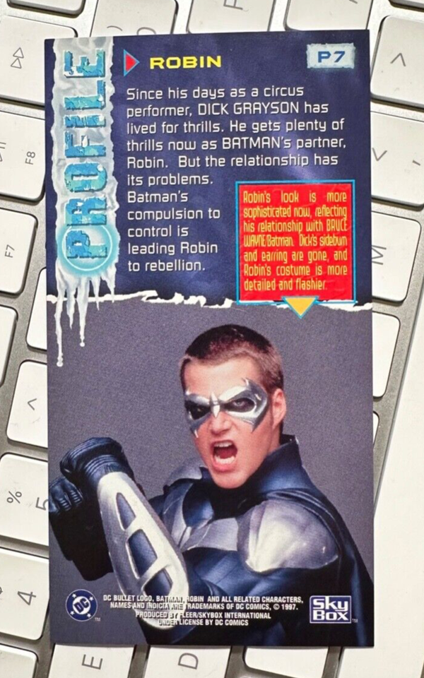 1997 SkyBox Batman & Robin Movie Robin Profile Insert Trading Card #P7 ...