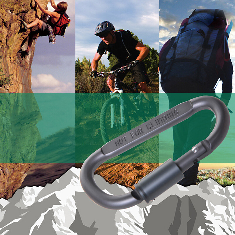 Tactical D Keychain Shape Hook Buckle Clip Climbing Army Carabiner ...