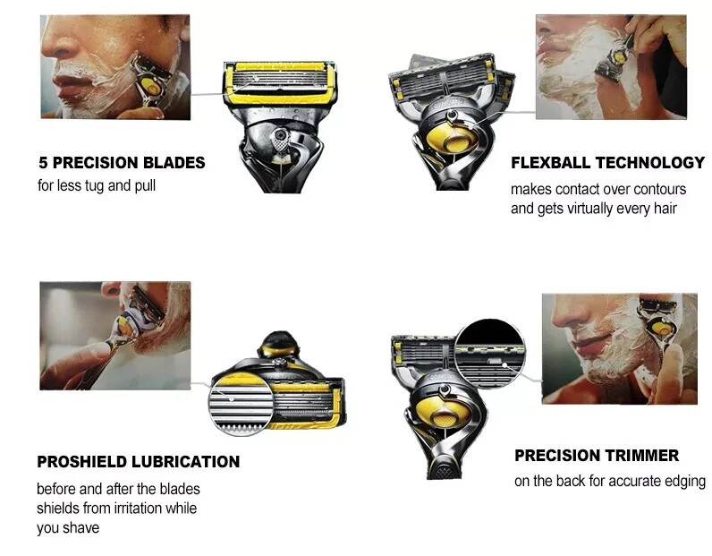 3 Pack - Gillette Fusion ProShield Razor, 1 Razor & 2 Cartridges ...