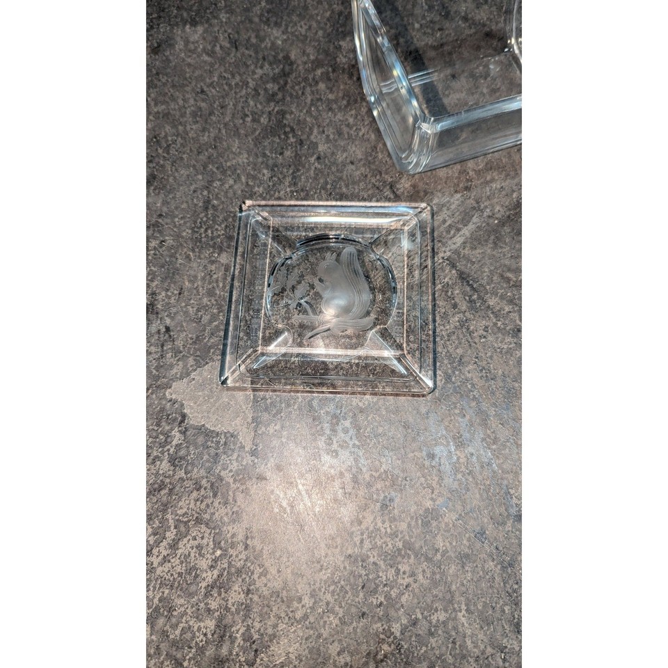 Val St Lambert Signed Cut Crystal Squirrel Accessory Giftware Trinket ...