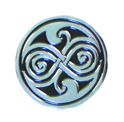 Dr Who Seal of Rassilon Chromed Metal Pin Badge Rasillon Gallifrey Time ...