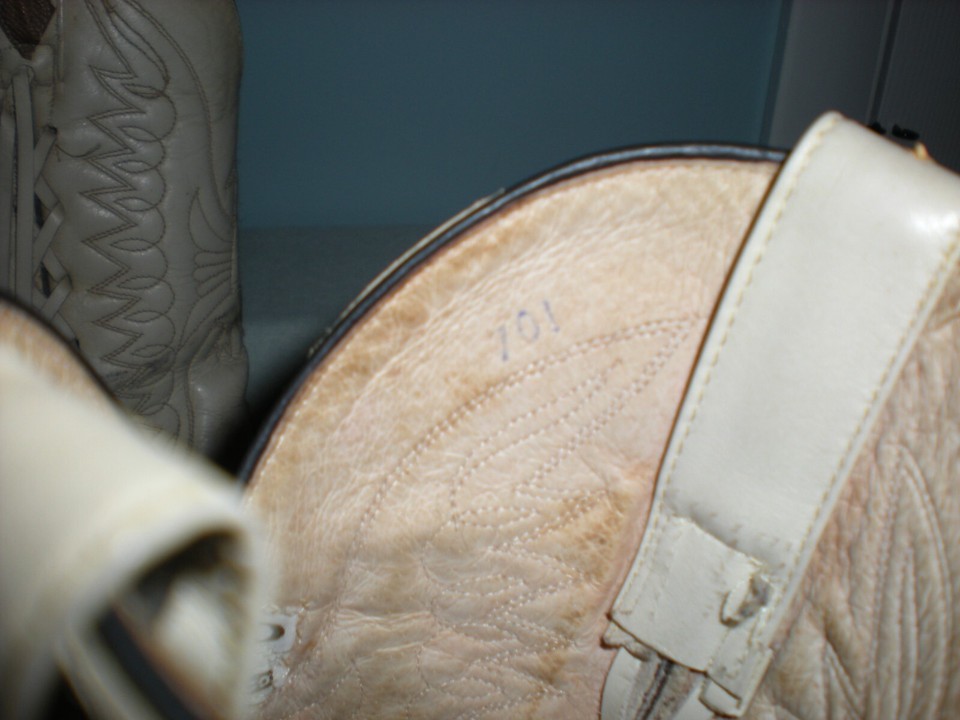 Vtg Cowboy Boots Saltillo Two Tone Leather Tassels Snakeskin? Eagles ...