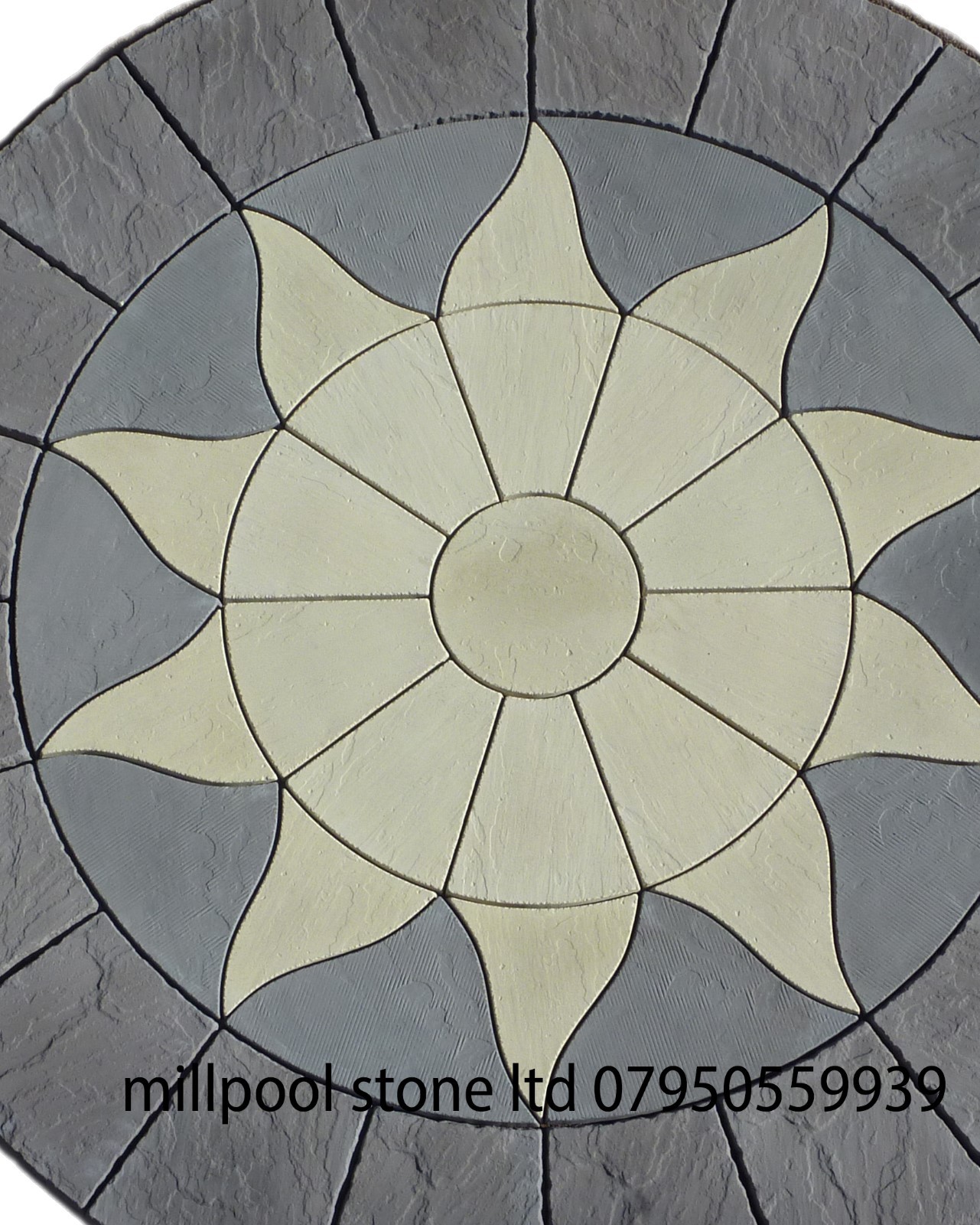 2.56M SUN CIRCLE PAVING PATIO SLAB STONE GARDEN (DELIVERY EXCEPTIONS ...