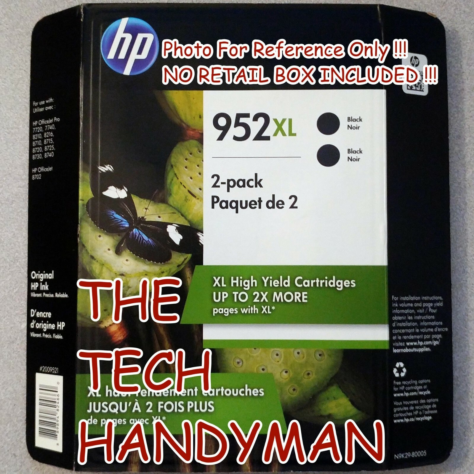 2-PACK HP GENUINE 952XL BLACK INK (NO RETAIL BOX) OFFICEJET PRO 8710 ...
