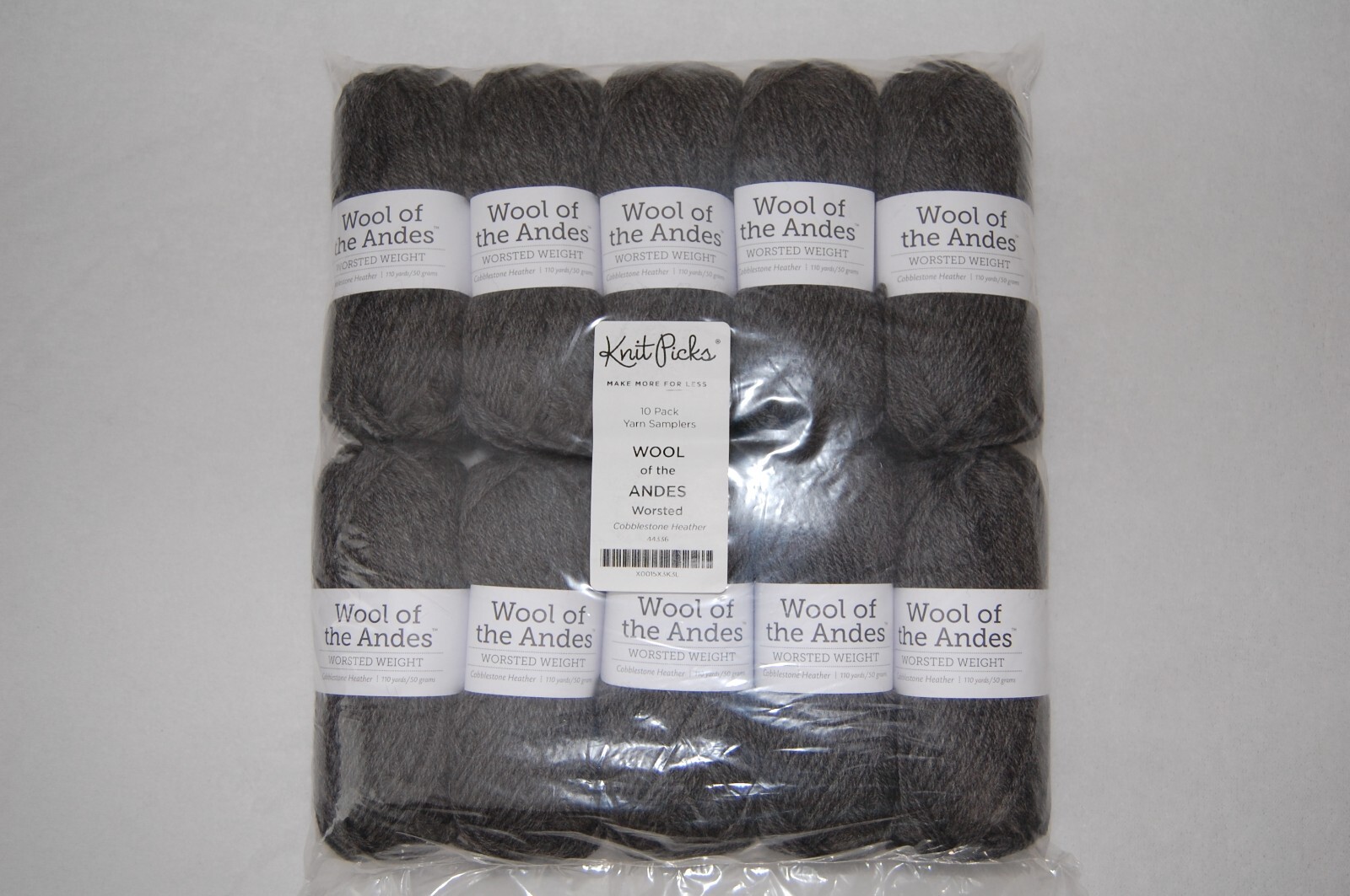 Lot of 10-Sk Wool of the Andes, Peruvian Highland Wool, #4 Med, Gray ...