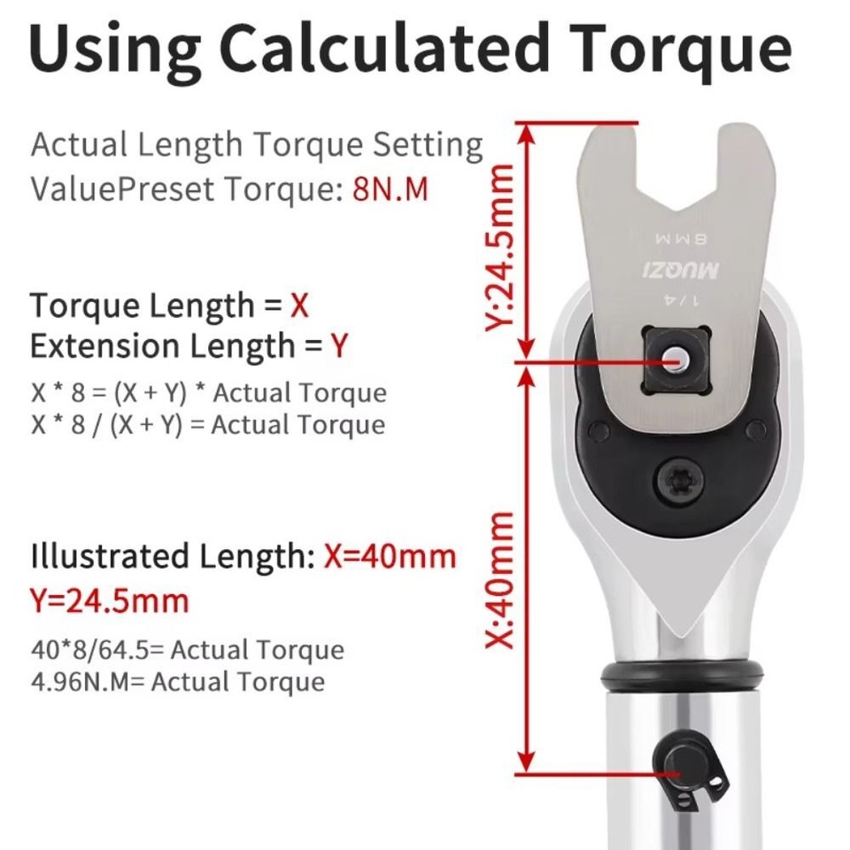 M8 Bicycle Torque Wrench 1/4" Brake Screw Wrench Bike Disc Brake Cable ...