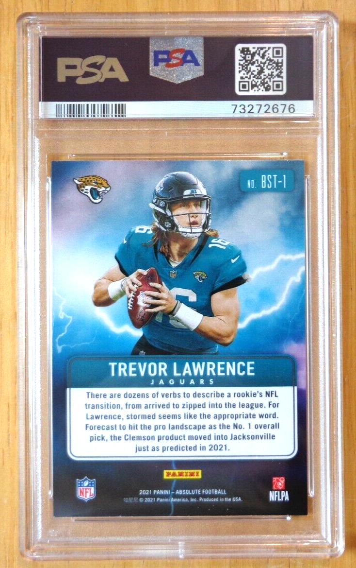 2021 Absolute Trevor Lawrence #BST1 BY STORM PSA 9 MINT ROOKIE CARD RC ...