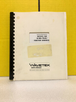 Wavetek Model 166 50 MHz Pulse/Function Generator Instruction Manual | eBay