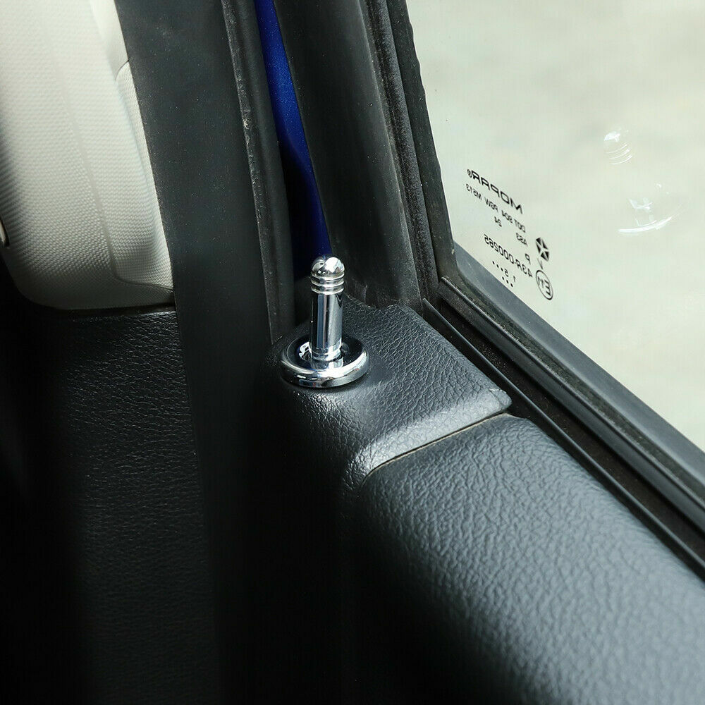 Chrome Inner Door Lock Pin Bolt Ring Trim Cover Decor For Dodge RAM ...
