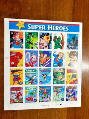DC Comics Super Heroes stamps, sheet of 20, 39 cent stamps | eBay