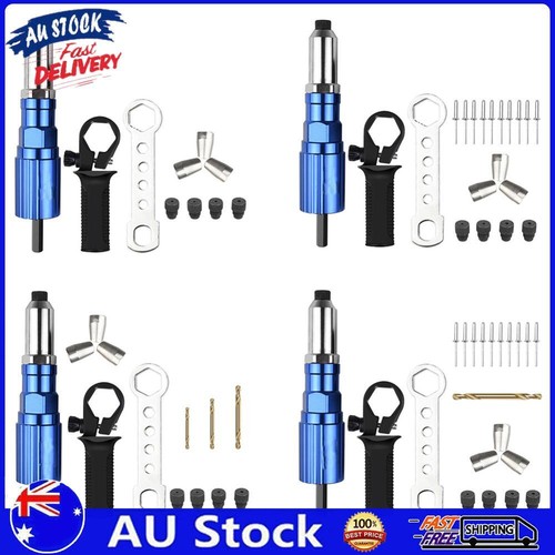 AU Electric Pull Rivet Gun Drill Adapter Kit Nail Riveting Tool Nail ...