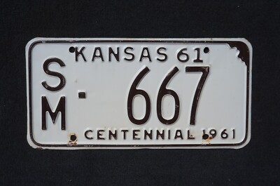 1961 KANSAS Centennial License Plate | eBay