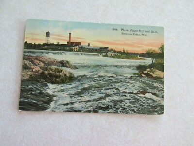 K239 Postcard WI Wisconsin Stevens Point Plover Paper Mill & Dam | eBay