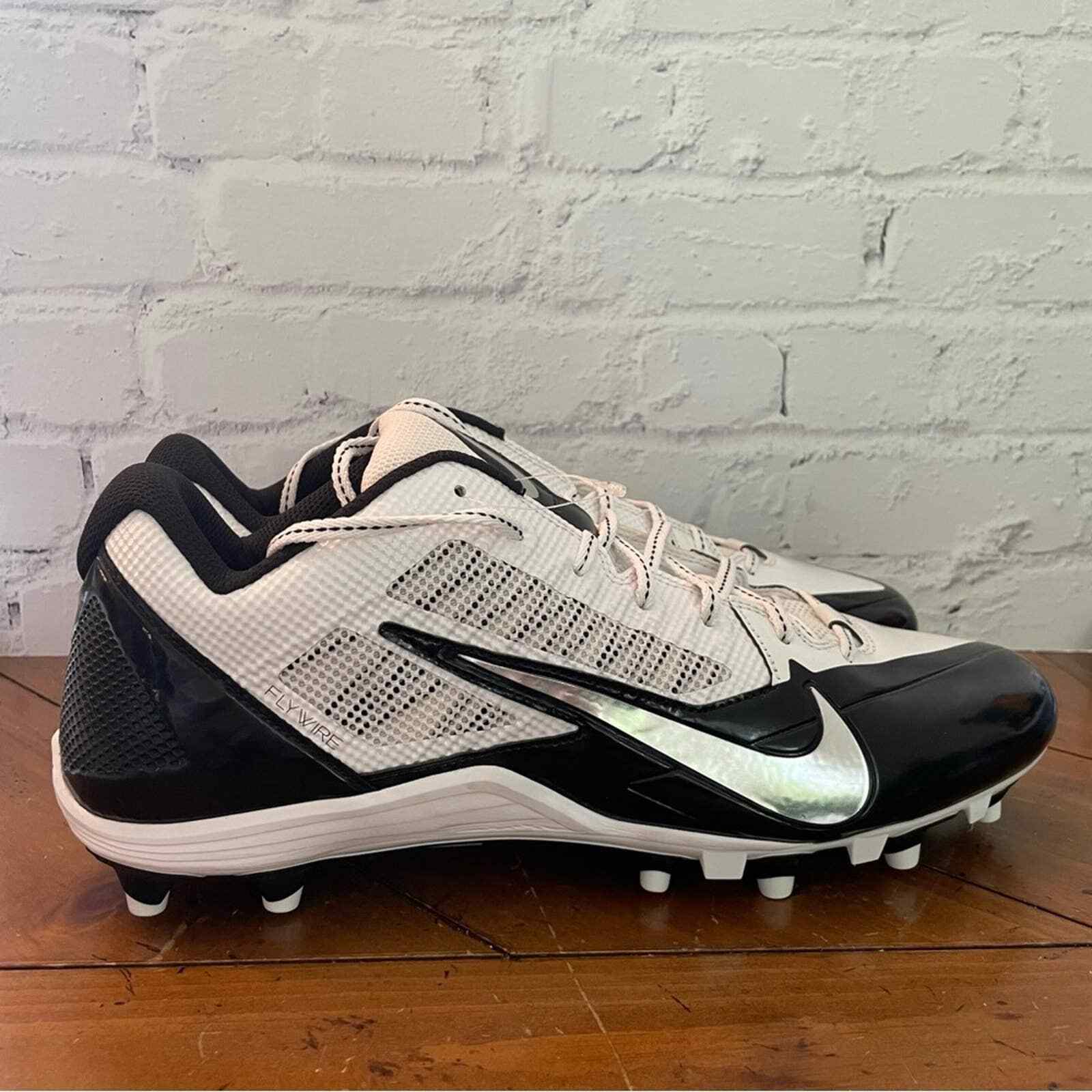 Nike Men's Alpha Pro Fly Wire Cleats Black White Size… - Gem