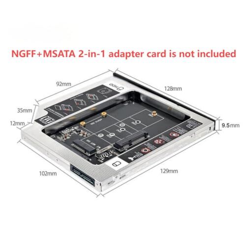 Universal 9.5mm SATA to SATA 2nd SSD HDD Hard Drive Caddy Without ...