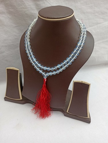 Natural Clear Hydro White Opal Japa Mala Prayer Beads Round Beads For ...